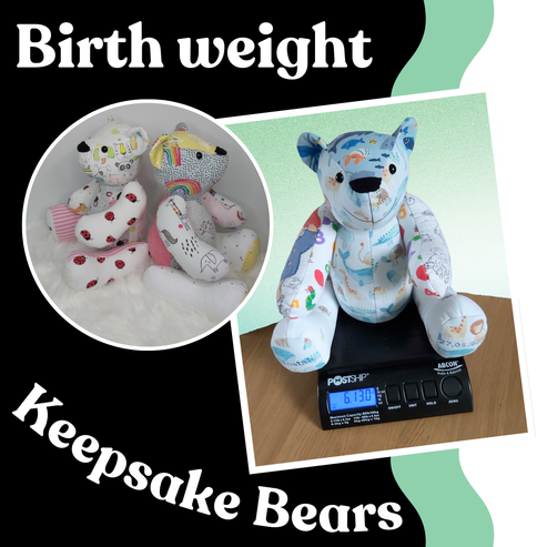 Birth weight memory keepsake bear – Moose and Goose Gifts